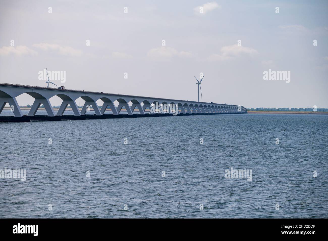 View on longest bridge in the Netherlands, Zealand bridge spans Eastern ...