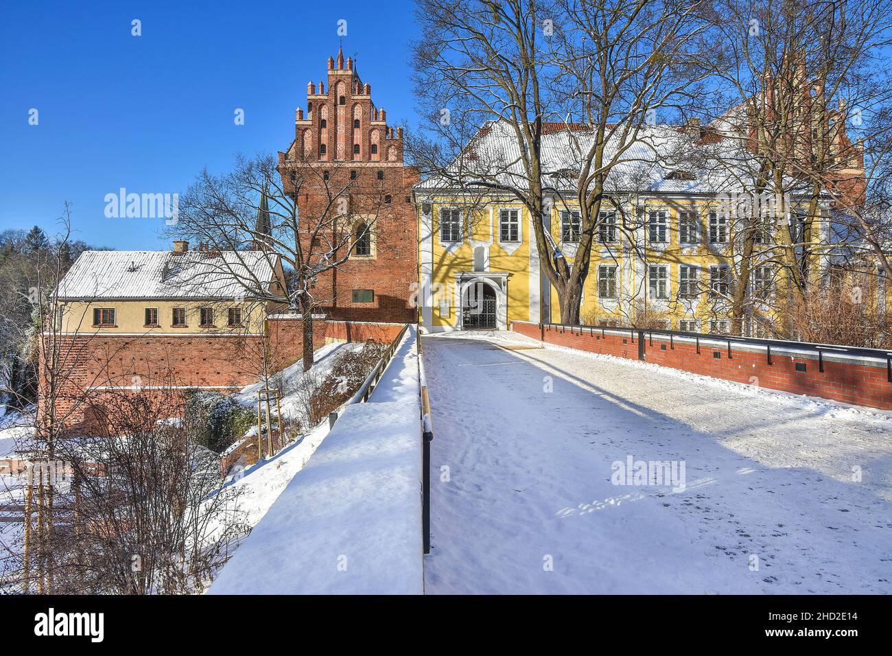 Castle in Olsztyn, Poland. Beautiful winter view Stock Photo - Alamy