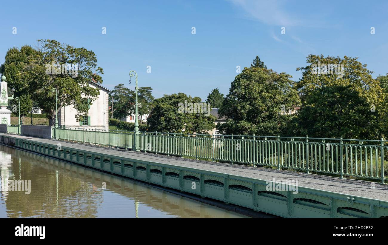 Section of a canal bridge in the village of Briare in France Stock ...