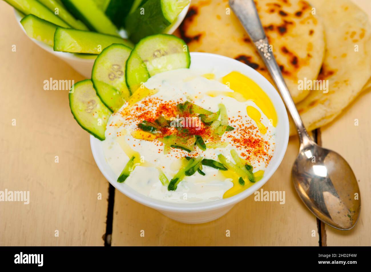 Arab middle east salatit laban wa kh’yar Khyar Bi Laban goat yogurt and ...