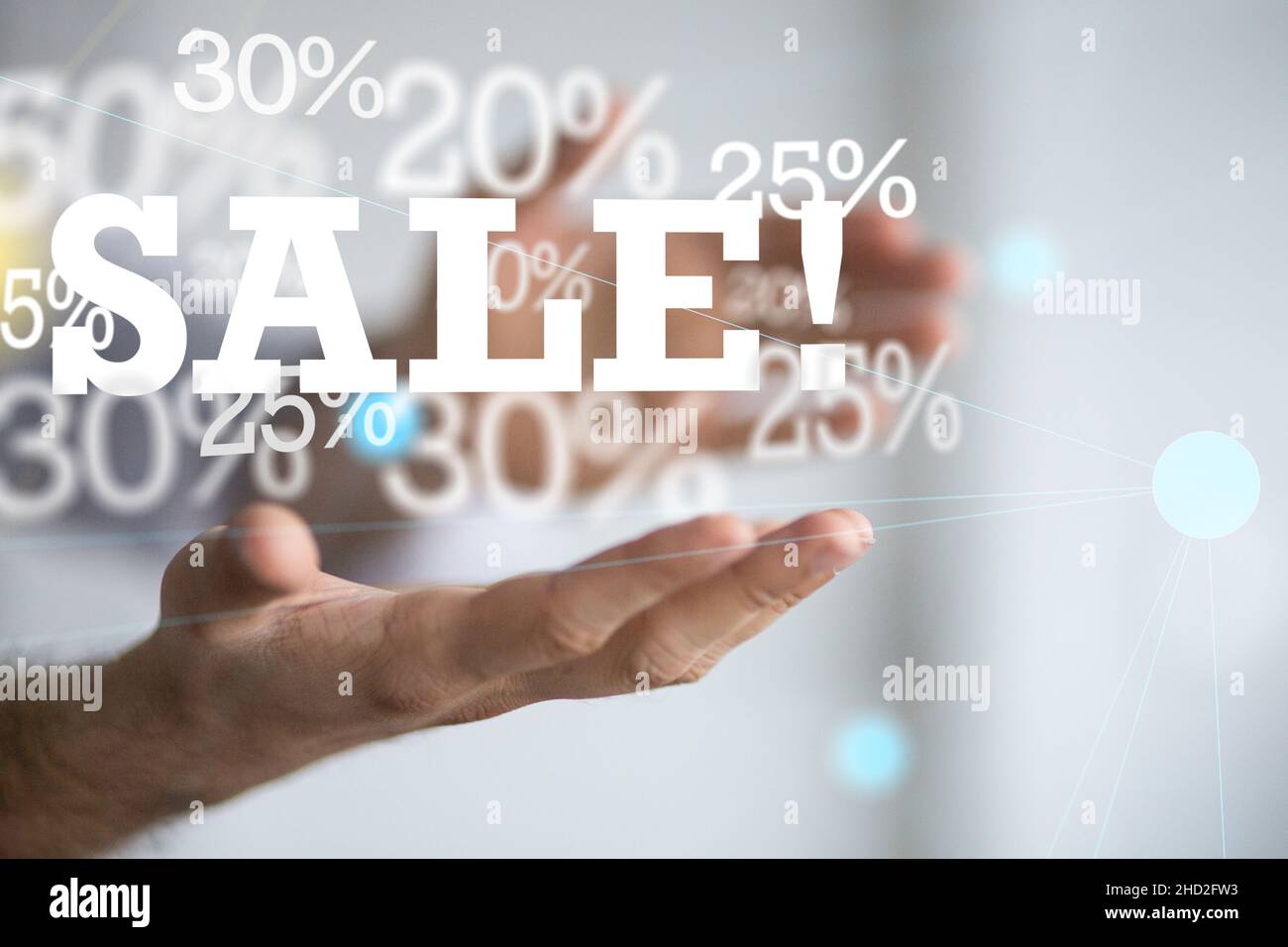 3d illustration of applied discounts and sale sign Stock Photo - Alamy