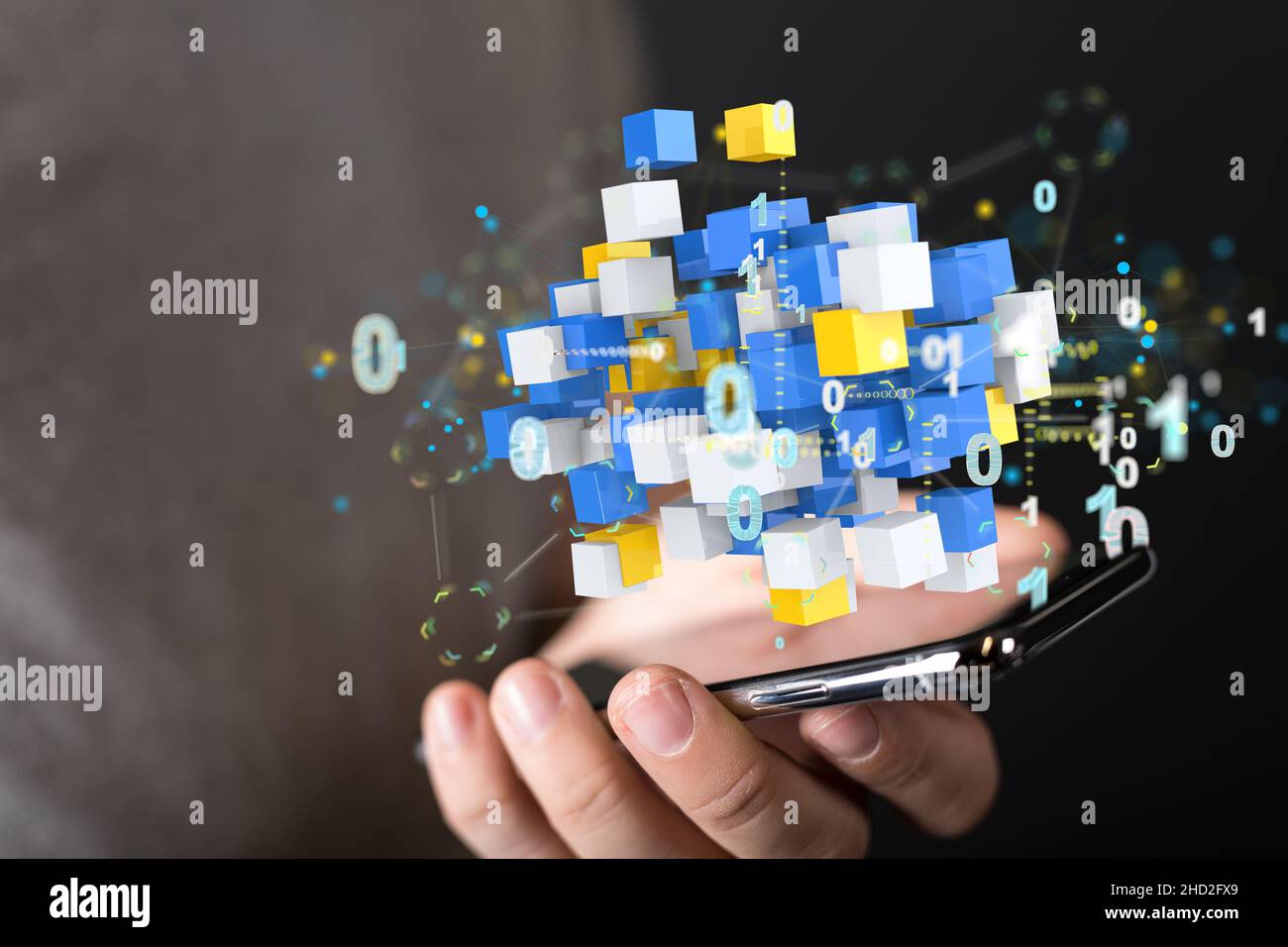 Internet infrastructure concept. Abstract technology background. 3D ...