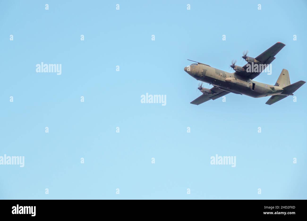 British RAF Hercules C-130J military air-to-air refuelling aircraft ...