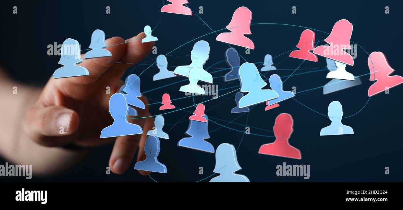 3d rendering of human digital connection with a background of a man ...