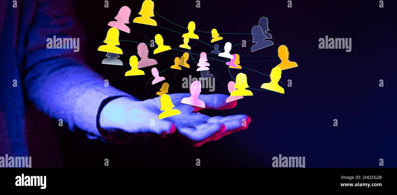 3d rendering of human digital connection with a background of a man ...