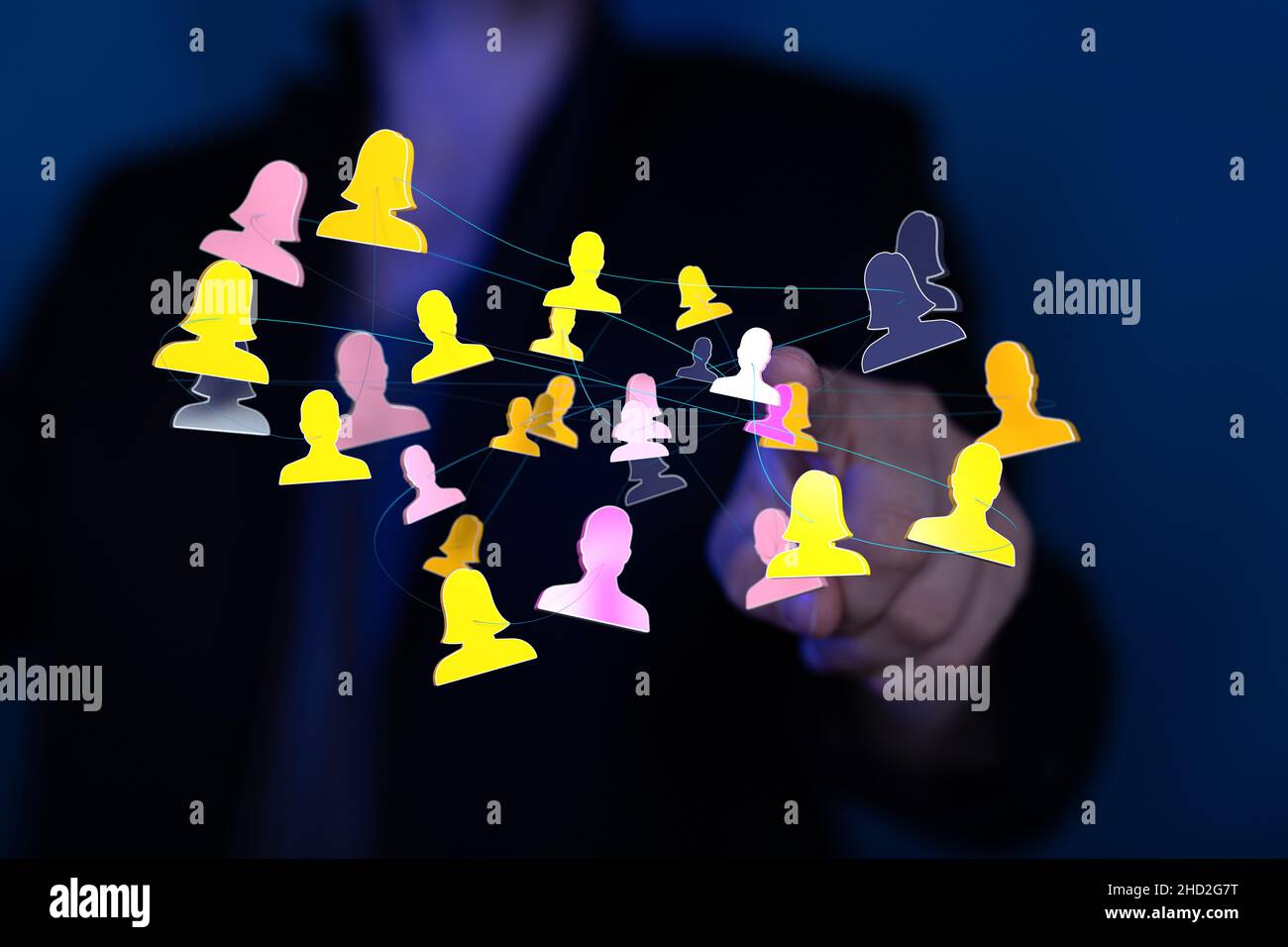 3d rendering of human digital connection with a background of a man ...