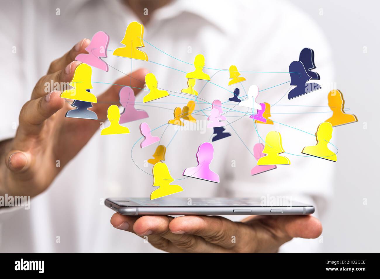 3d rendering of human digital connection with a background of a man ...