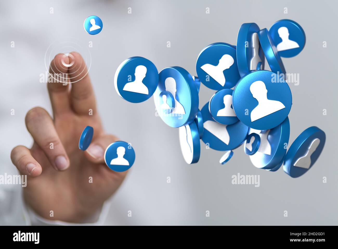 3d rendering of human digital connection with a background of a person ...