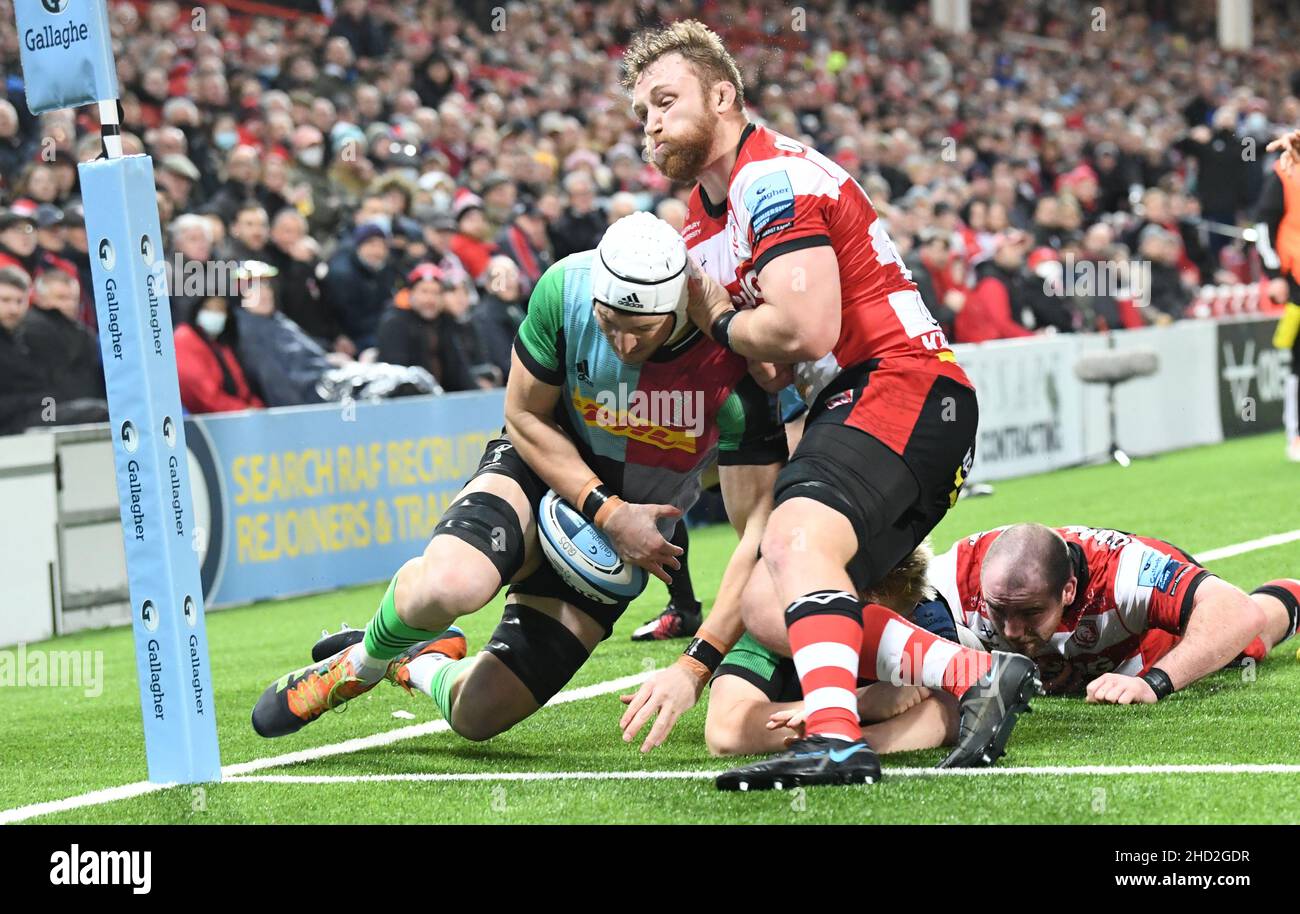Kingsholm Stadium, Gloucester, UK. 2nd Jan, 2022. Gallaher Premiership ...