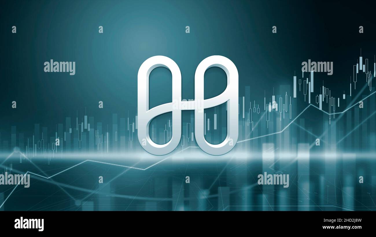 3D rendering harmony cryptocurrency coin on colorful background ...