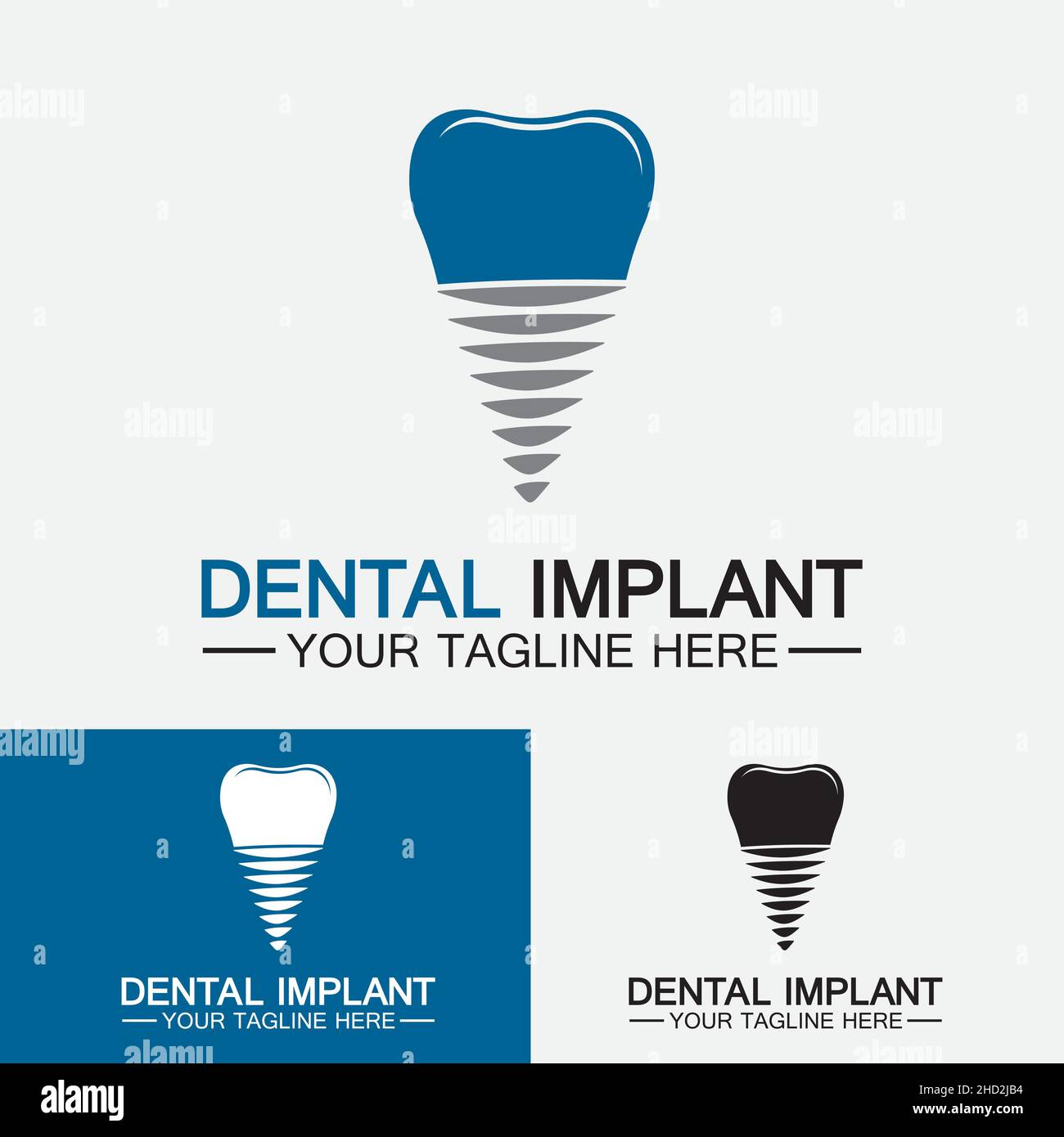 Dental implant logo vector designs concept , Dental Clinic &Care logo ...