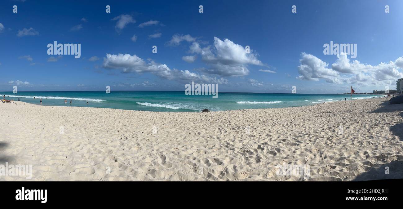 White sand Cancun beach in Riviera Maya, Mexico. Beautiful tropical ...