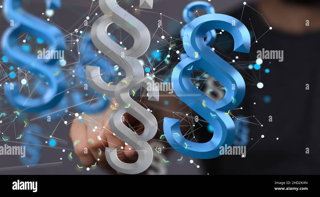 3D rendering of law paragraph icons Stock Photo - Alamy