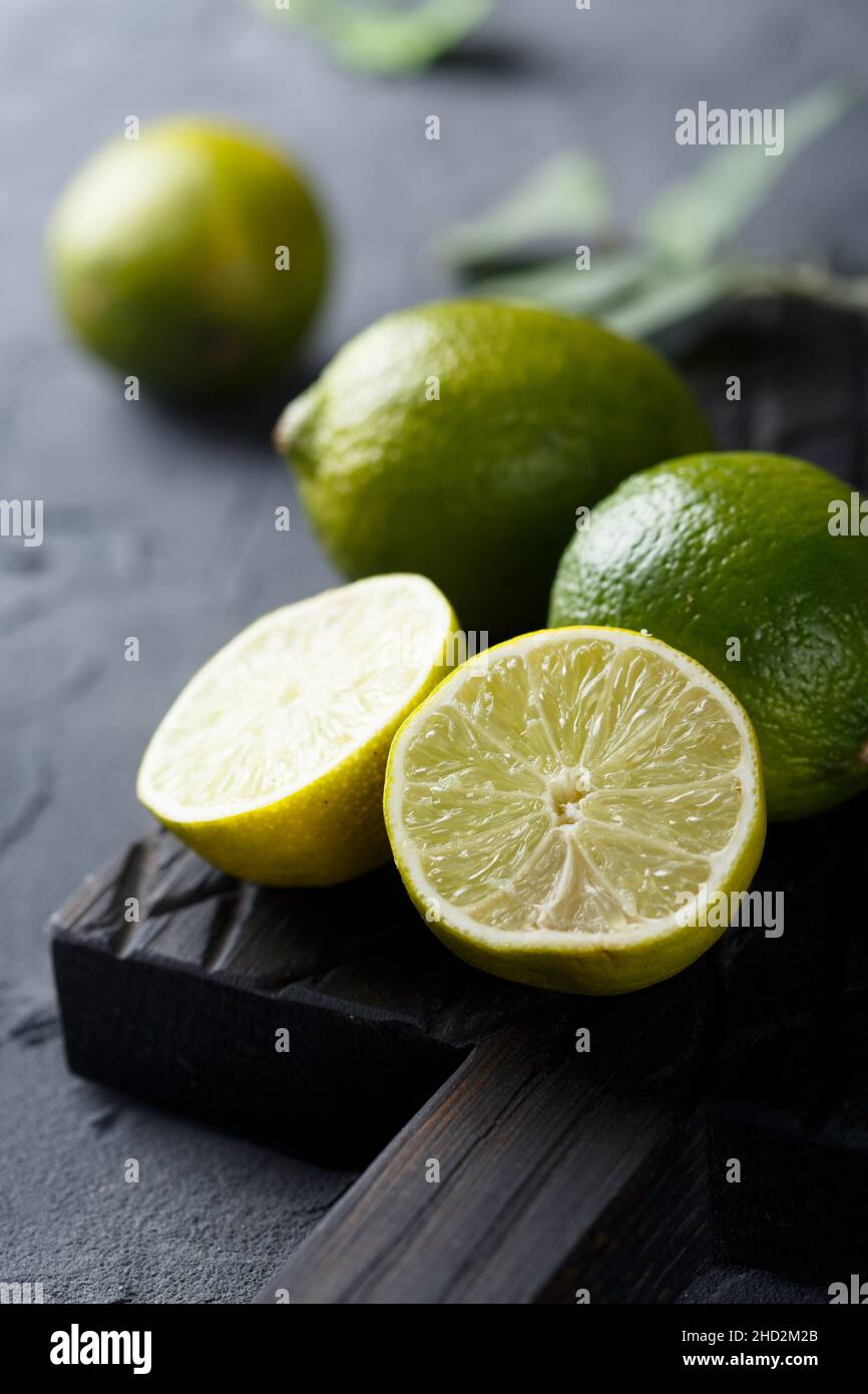 Limes on rustic dark hi-res stock photography and images - Alamy