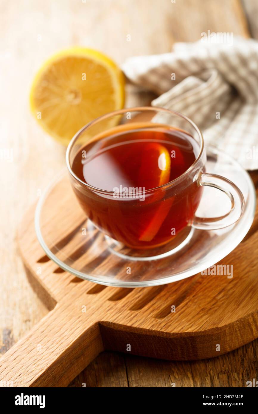 Healthy homemade tea with lemon Stock Photo - Alamy