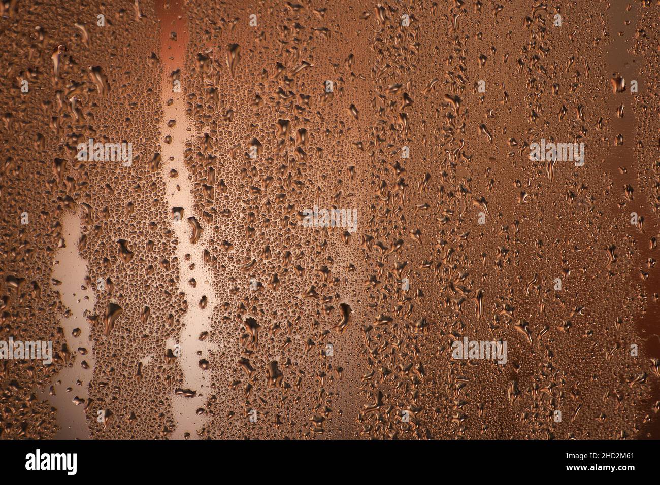 Waterdrops condensation on a glass window abstract background Stock ...
