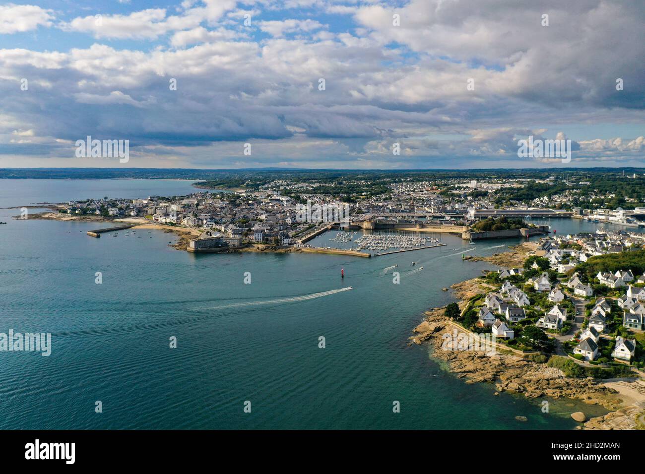 aerial view onthe city of concarneau on finistere in brittany Stock ...