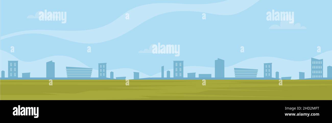 Open space, a field outside the city and a view of the city in the ...