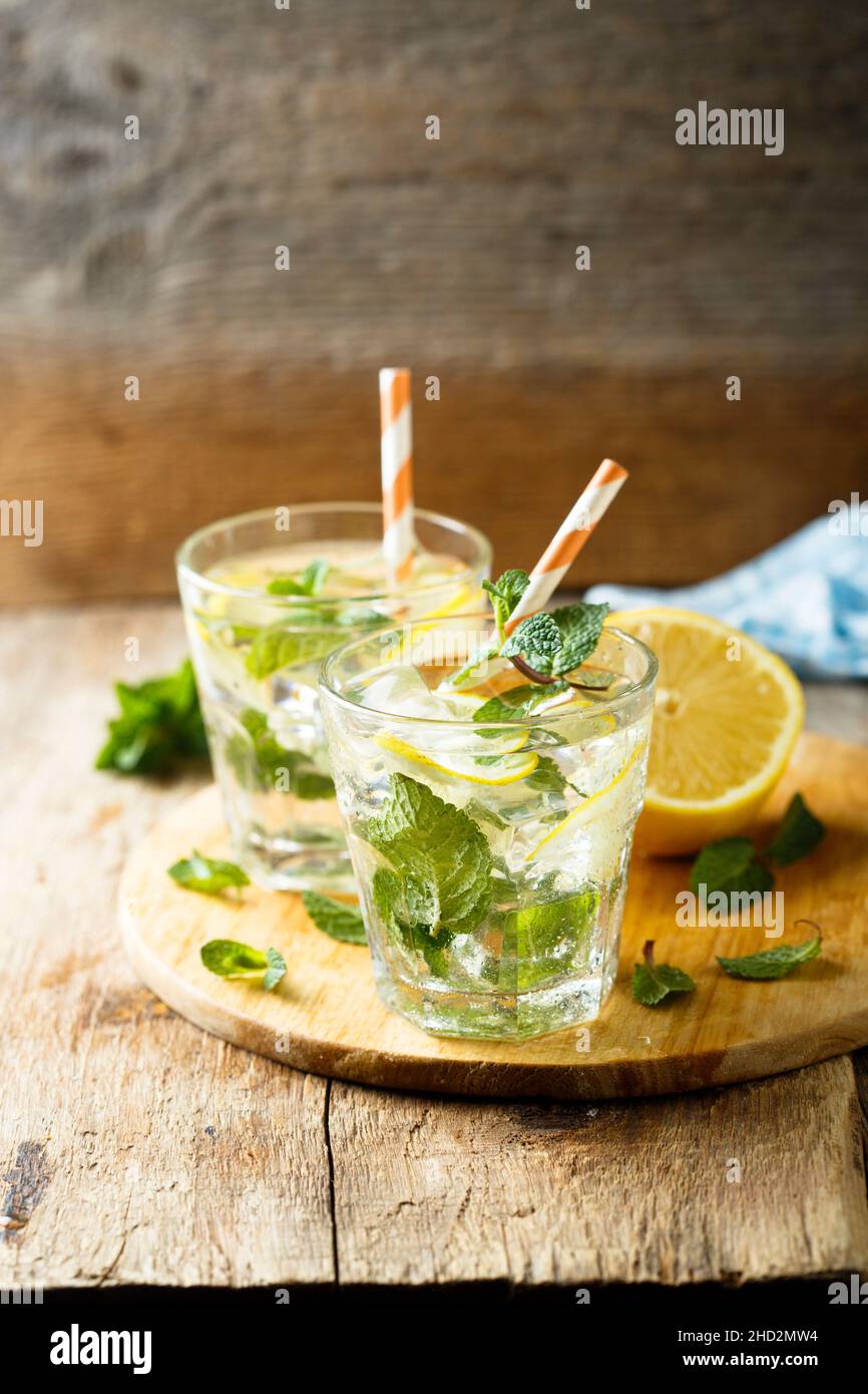 Traditional homemade lemonade with mint Stock Photo - Alamy