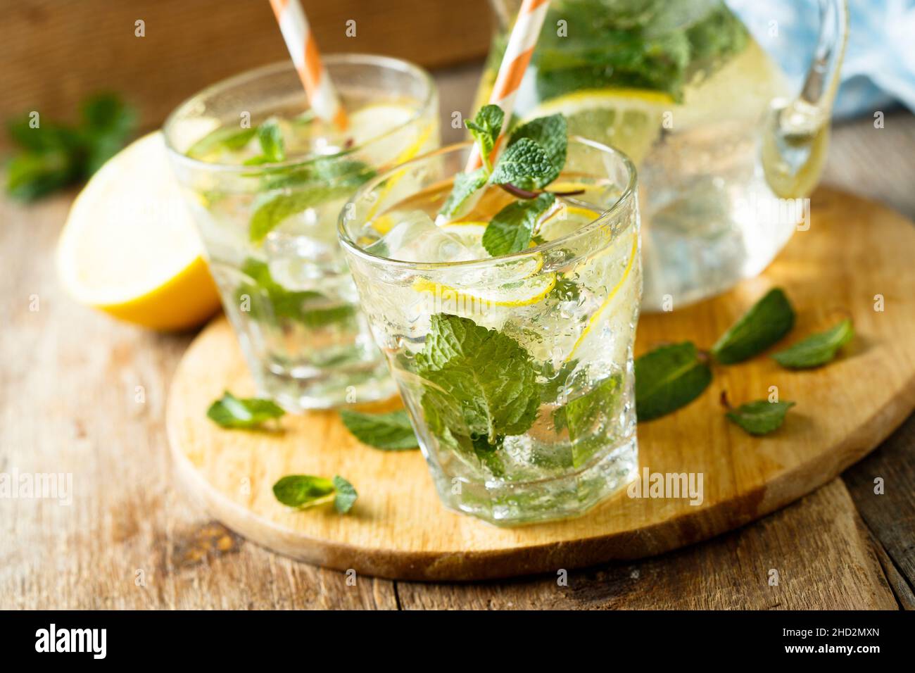 Traditional homemade lemonade with mint Stock Photo - Alamy