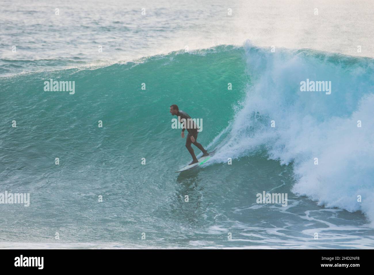 Surfer in a perfect barrel wave Stock Photo - Alamy