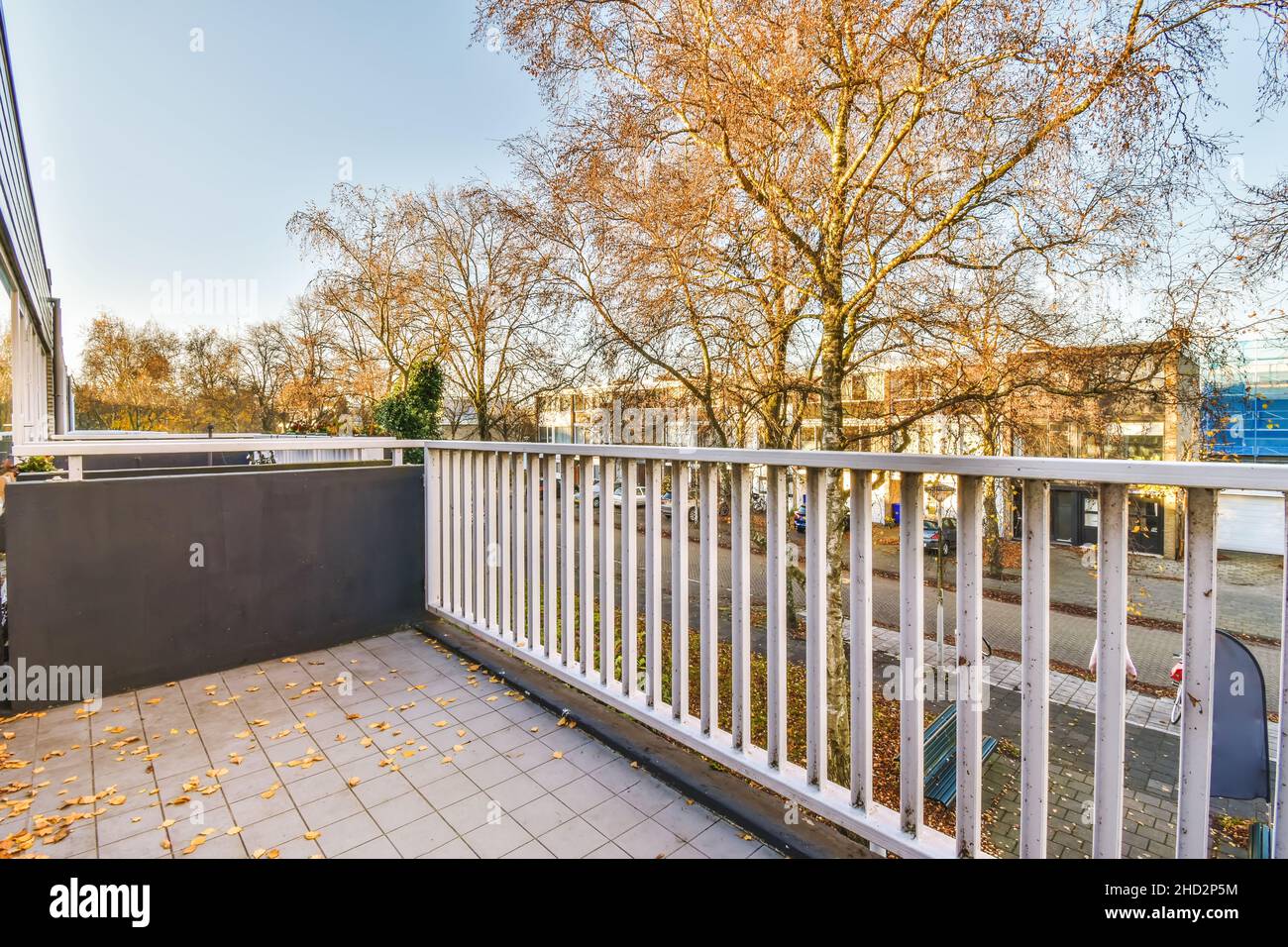 Balcony of a beautiful house in the daytime Stock Photo - Alamy