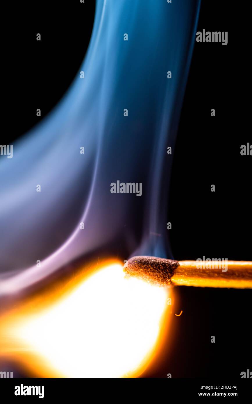Fire on a match Stock Photo - Alamy