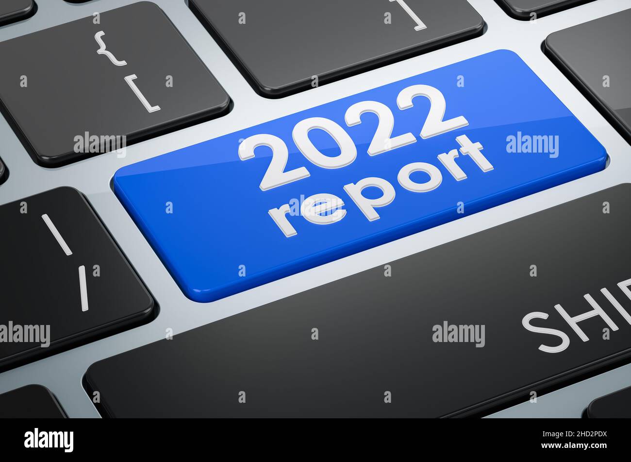 2022 report button on keyboard, 3D rendering Stock Photo - Alamy