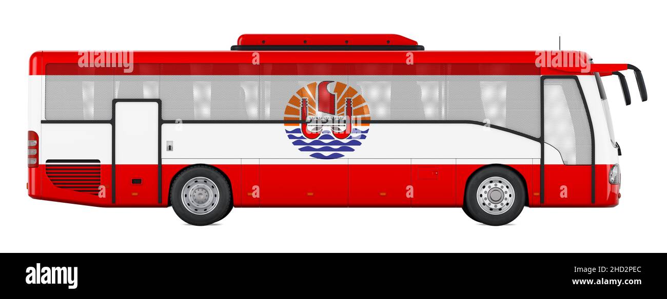 Bus travel in French Polynesia, French Polynesian bus tours, concept ...