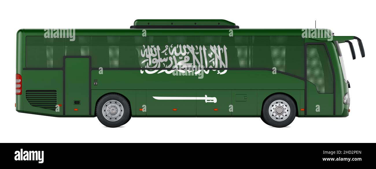 Bus travel in Saudi Arabia, Saudi Arabian bus tours, concept. 3D ...