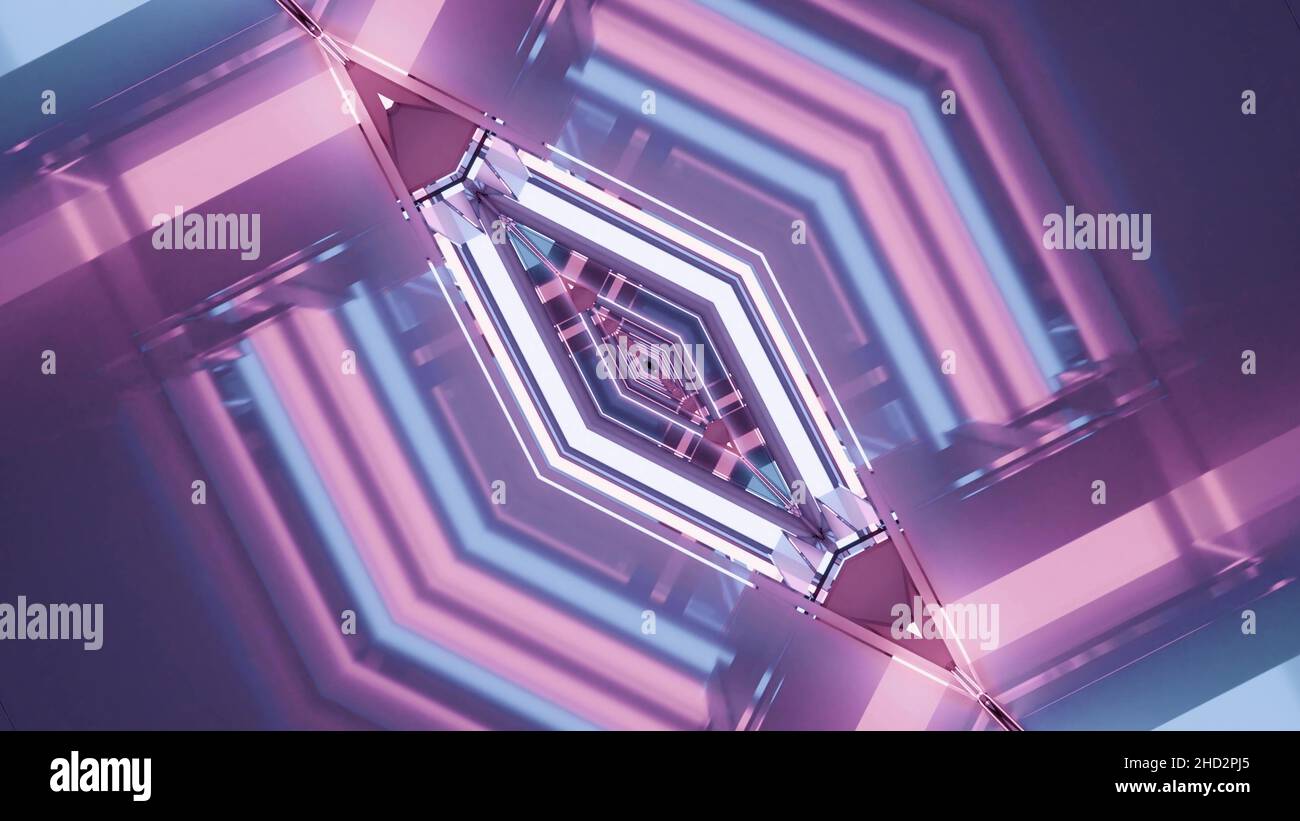 A 3D illustration of an angular rhombus shaped geometric mandala ...