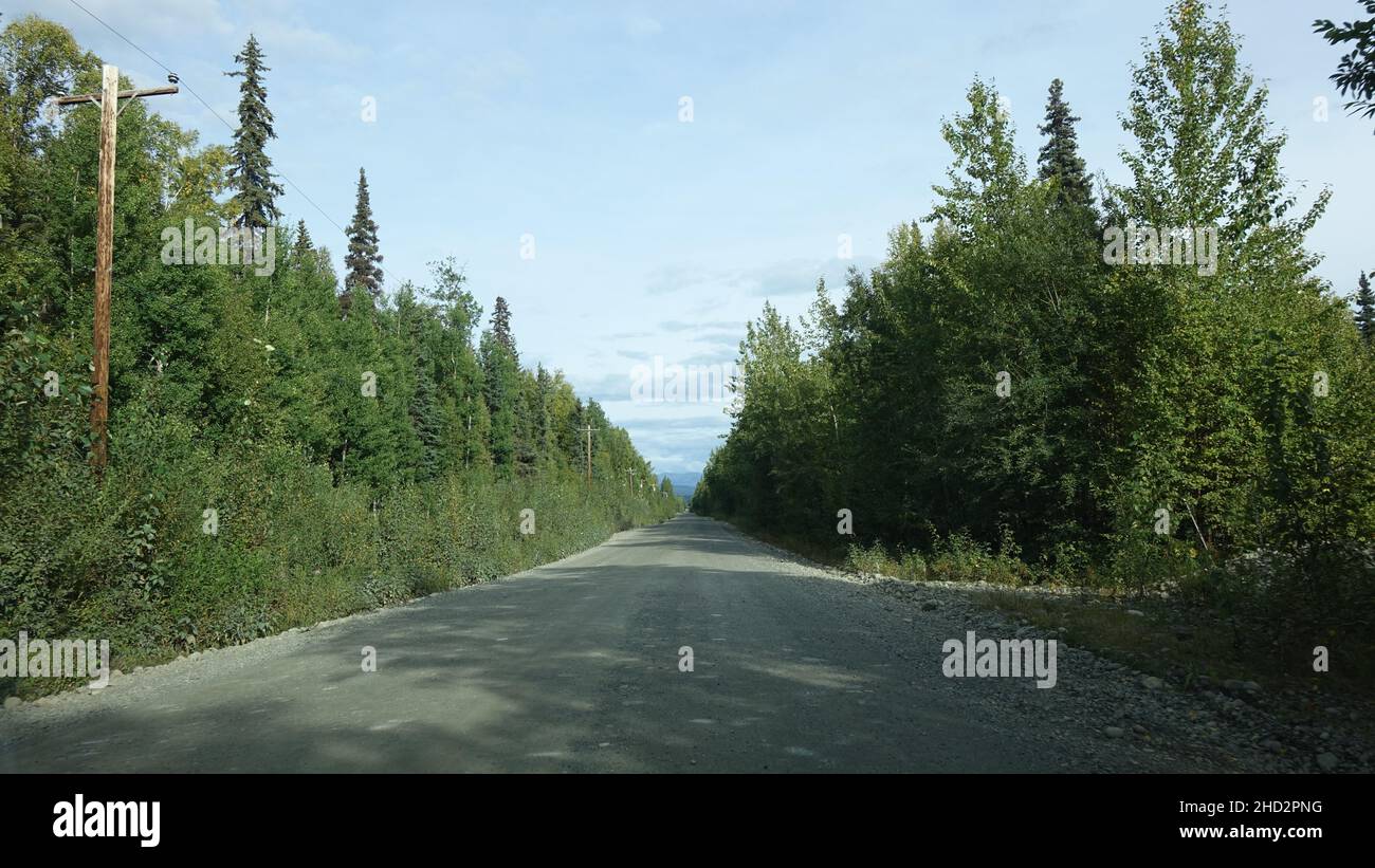 Alaska fall landscape road hi-res stock photography and images - Alamy