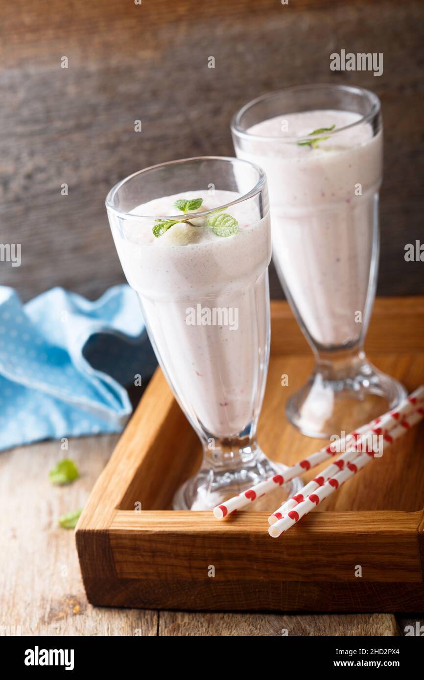 Homemade berry smoothie with yogurt Stock Photo - Alamy