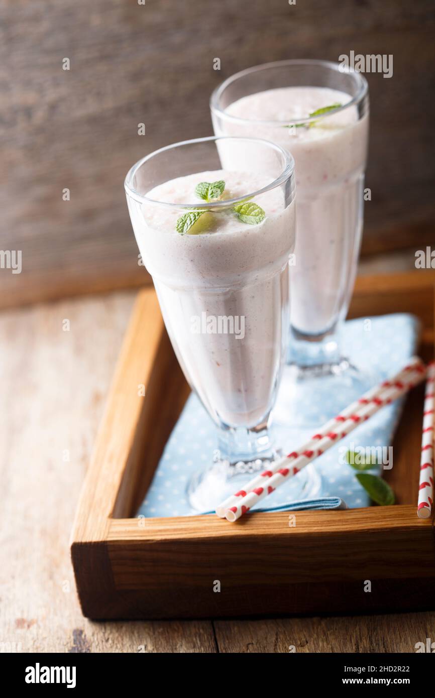 Homemade berry smoothie with yogurt Stock Photo - Alamy