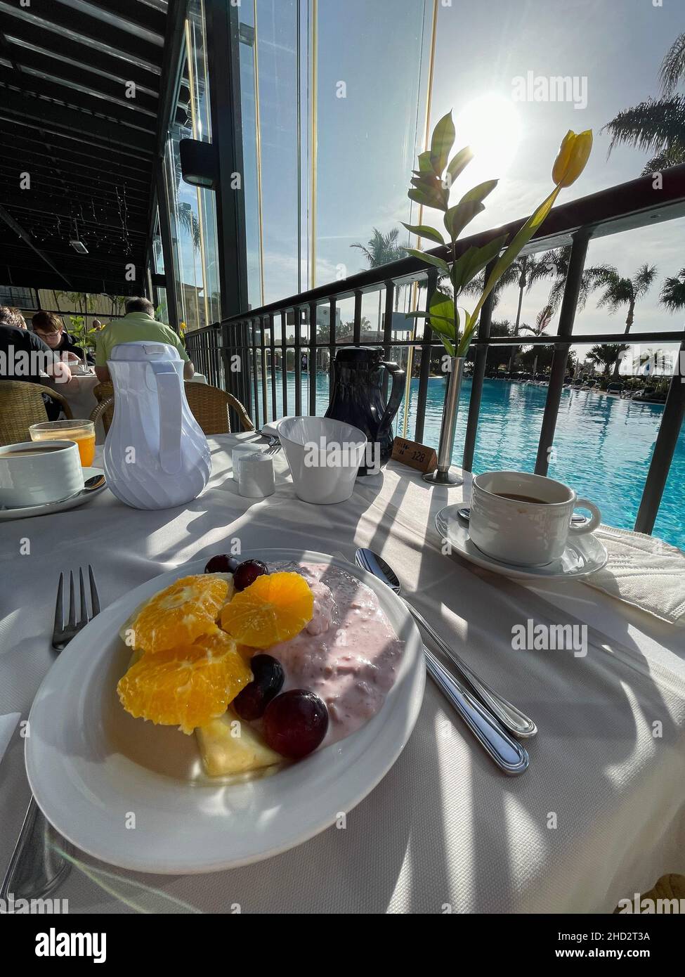 FUNCHAL, Madeira, Breakfast at the Hotel Porto Mare. Photo0: Tony Galer ...