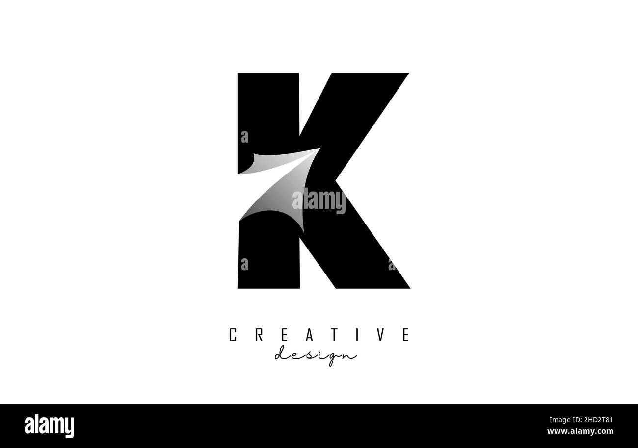 Paper cut letter k. Vector Illustration with creative cut letter ...