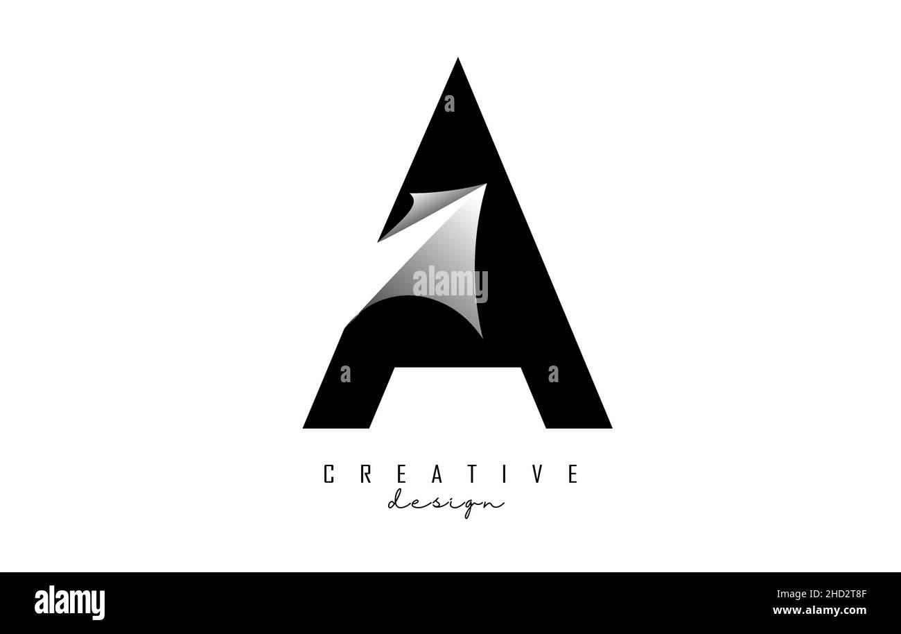 Paper cut letter A. Vector Illustration with creative cut letter ...