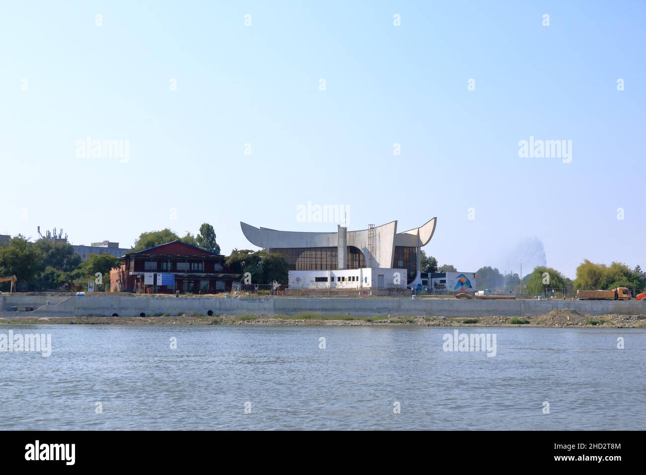 September 13 2021 - Tulcea in Romania:: View of the harbour area and ...