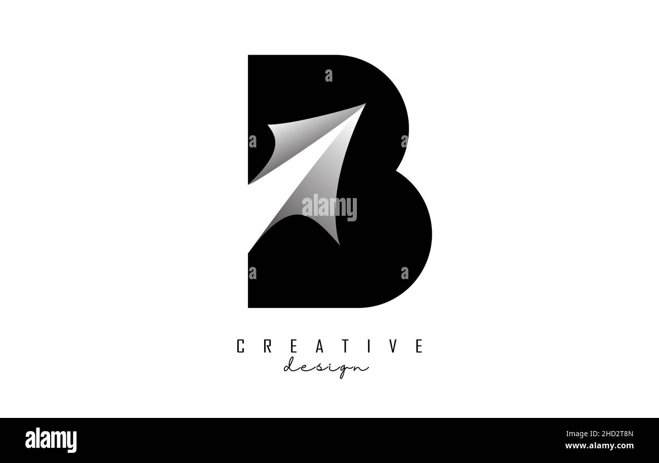 Paper cut letter B. Vector Illustration with creative cut letter ...