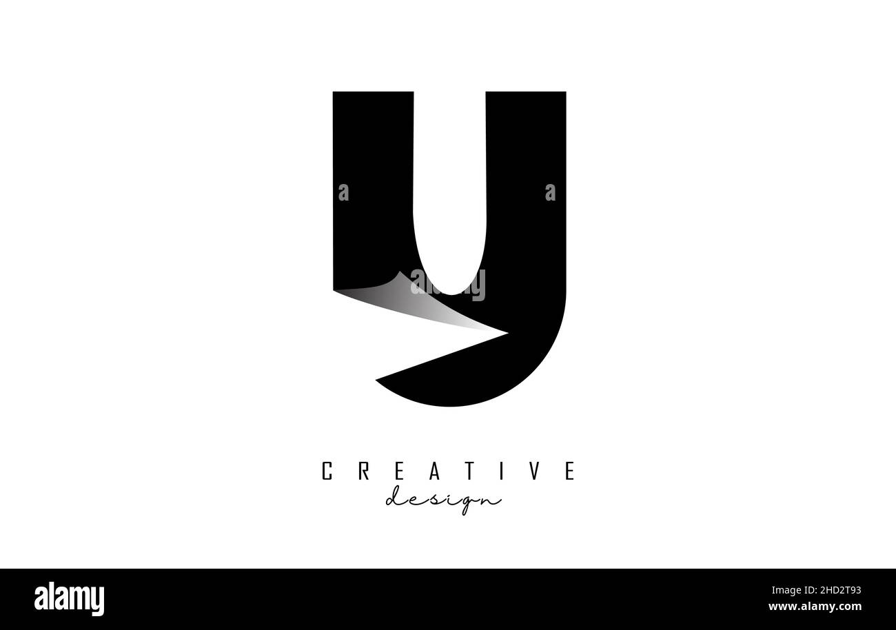 Paper cut letter U. Vector Illustration with creative cut letter ...