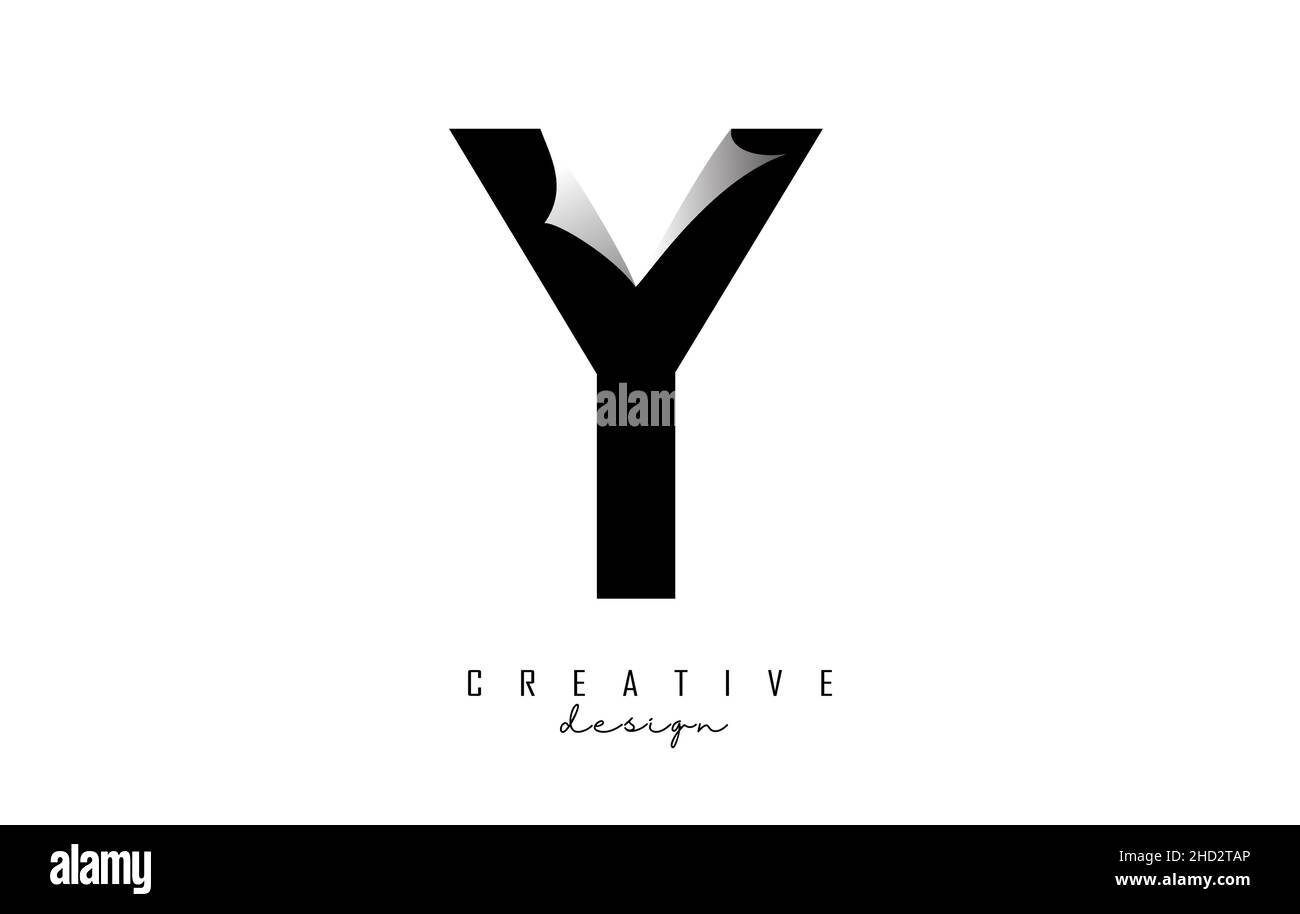 Paper cut letter Y. Vector Illustration with creative cut letter ...