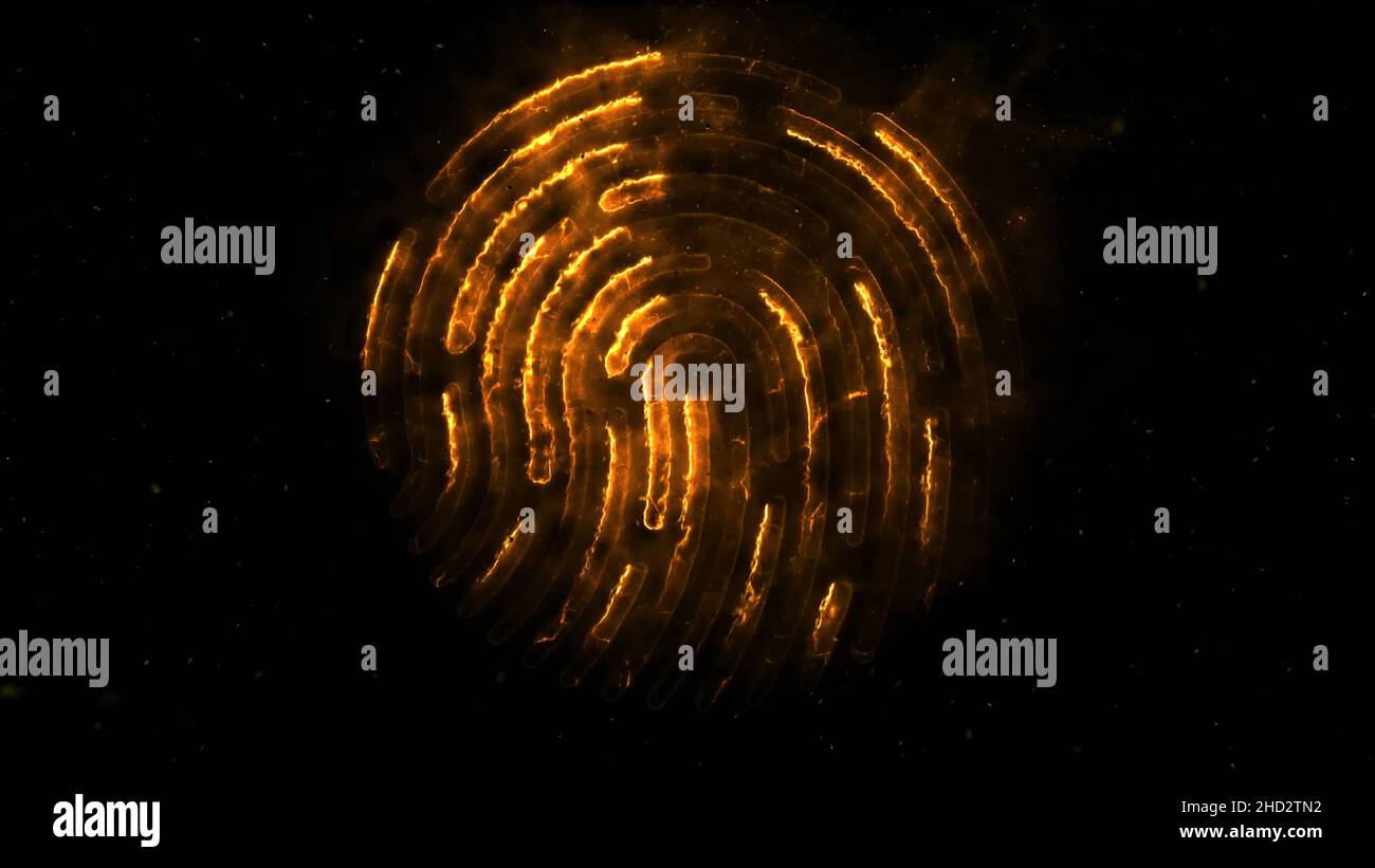 Amination of clorful fingerprint. Animation of appearance and ...