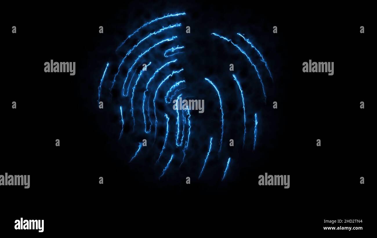 Amination of clorful fingerprint. Animation of appearance and ...