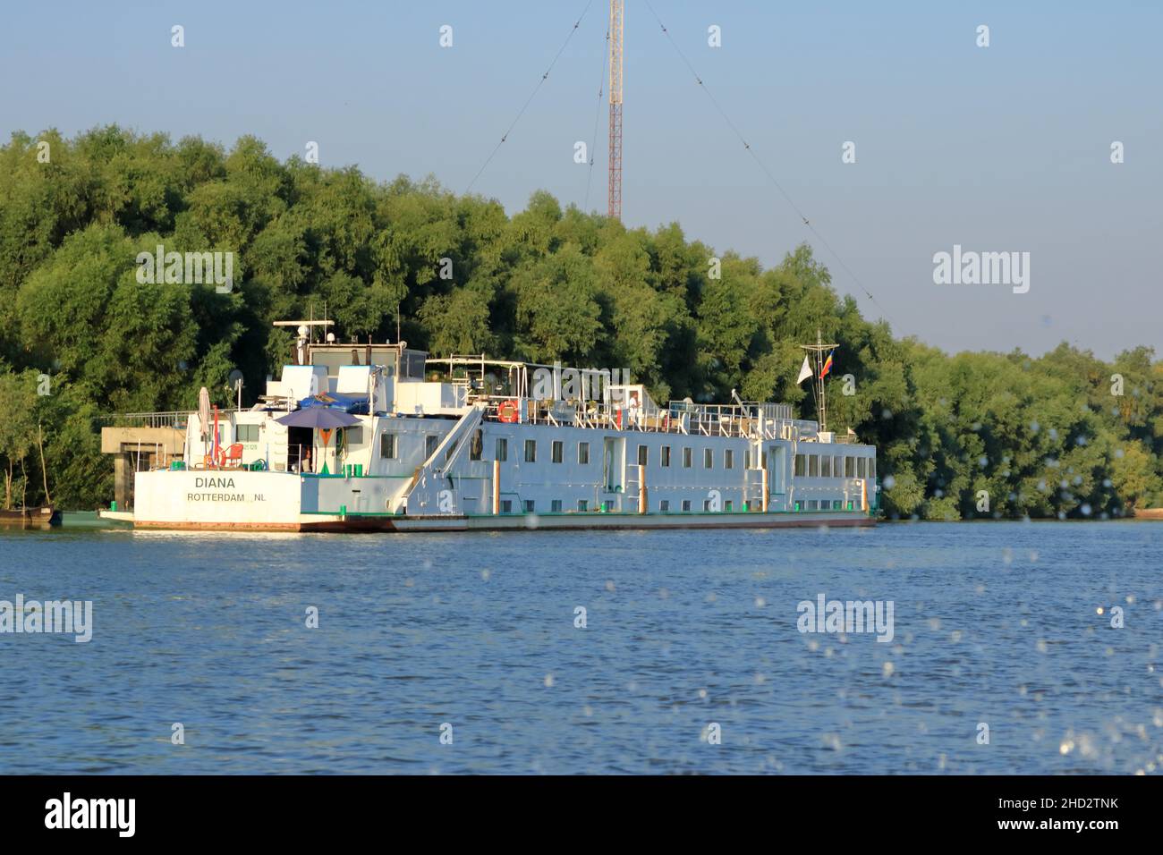 Boat for tourists in Danube Delta in Romania Stock Photo - Alamy