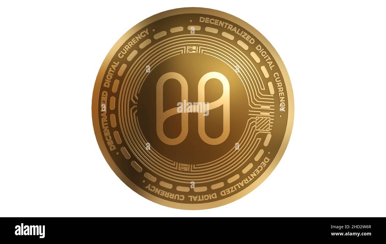 Golden Cryptocurrency of Harmony ONE Sign Isolated on a White ...
