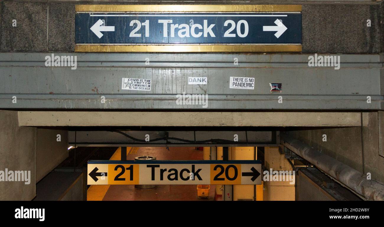 Long Island Railroad platforms 21 and 20 entrance for trains departing ...