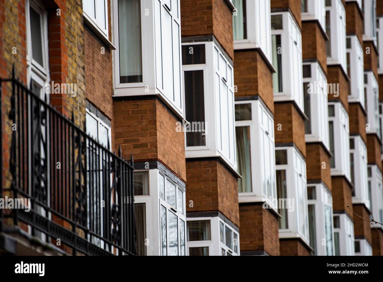 Perspective of old apartment buildings in London Stock Photo - Alamy