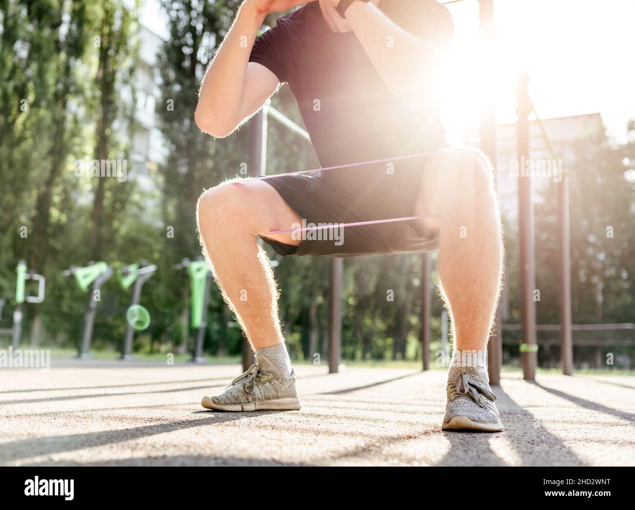 Outdoor workout squats hi-res stock photography and images - Alamy