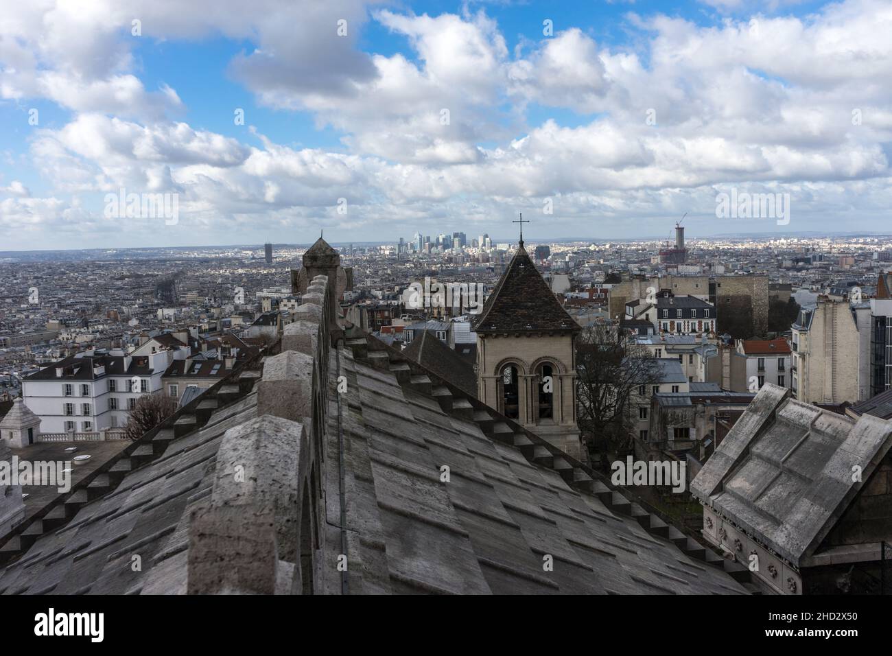 Aerial view of a Church of Saint Peter of Montmartre, Paris Stock Photo ...