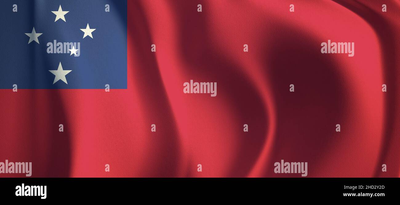 Flag of Samoa waving in the wind. illustration background flag Stock ...